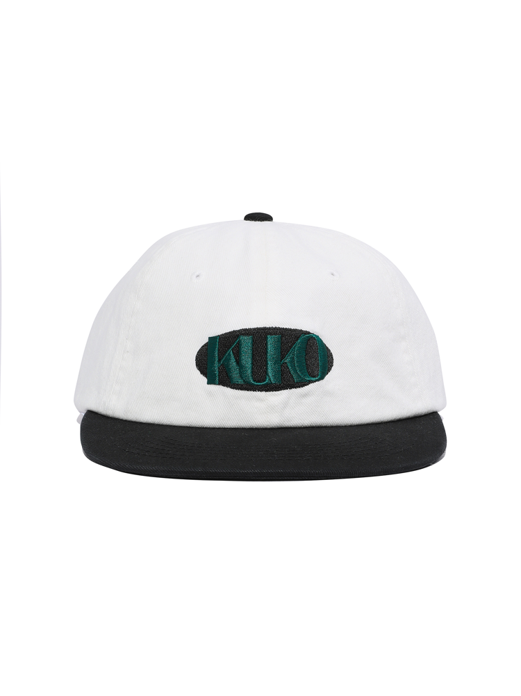 [KUKO] KUKO Oval Logo 6Panel Cap_White Black - KUKO | 리켓