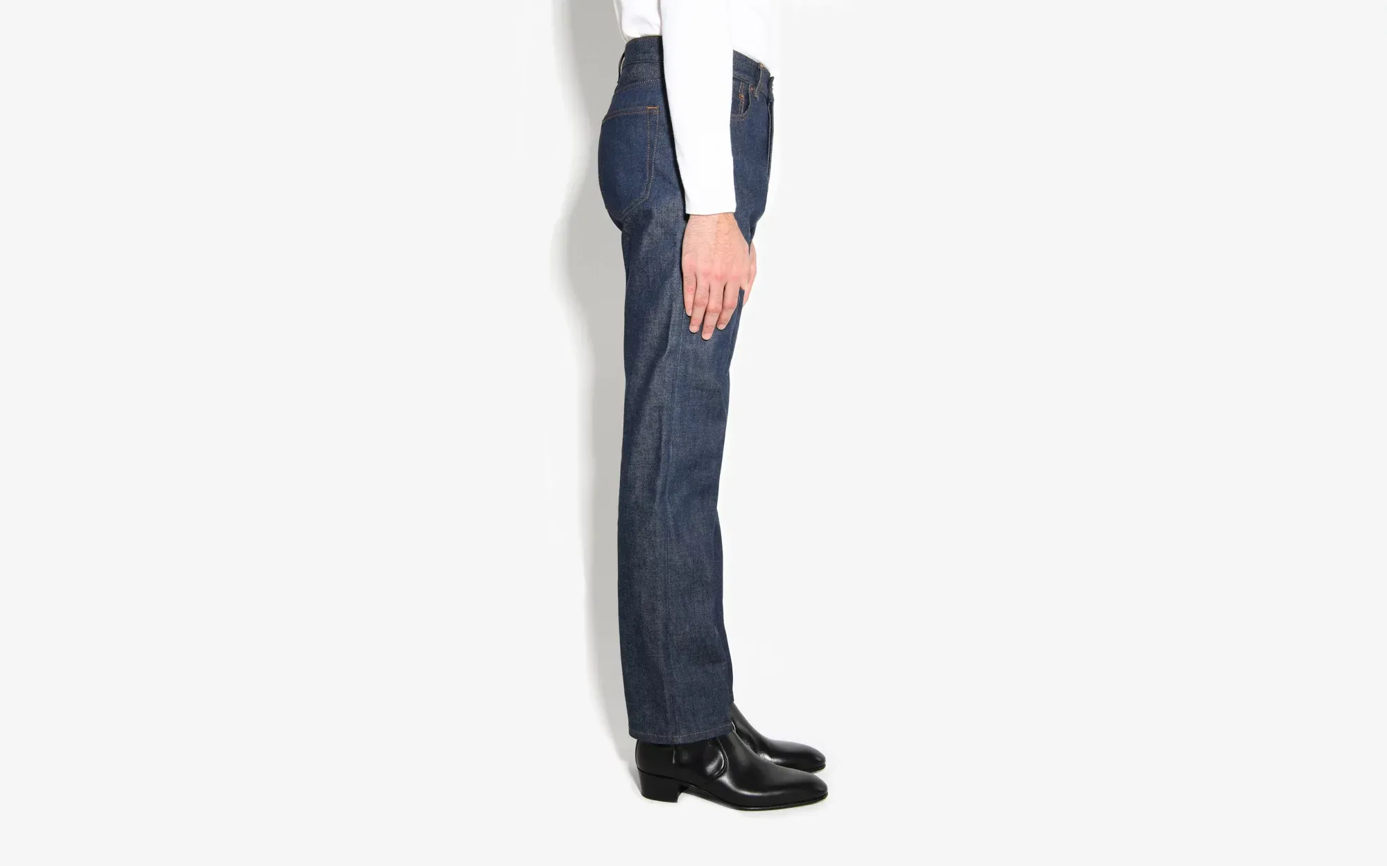 [HUSBANDS PARIS] STRAIGHT HIGH-WAISTED JEANS IN SELVEDGE DENIM - RAW ...