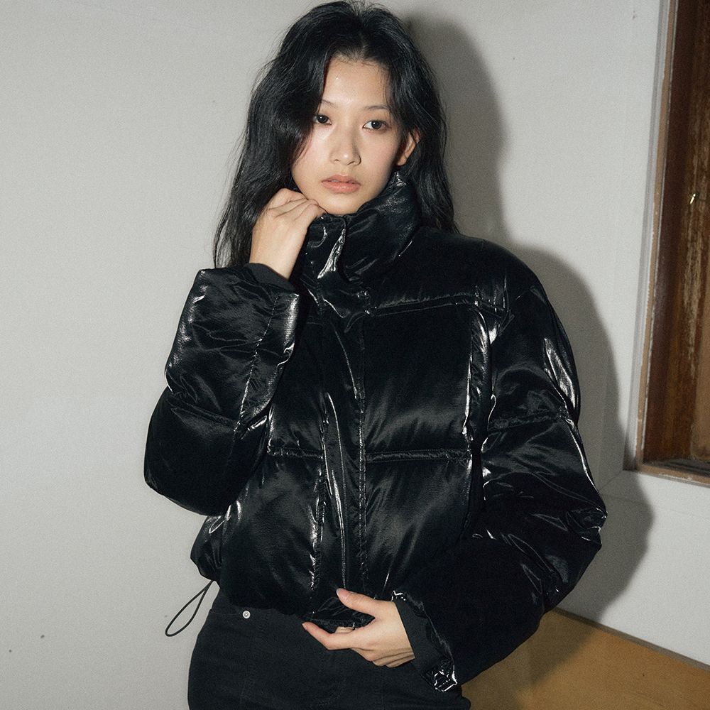 [HELENE PARIS] 벨벳티 크롭 웰론 푸퍼 [블랙] - HELENE PARIS | 리켓